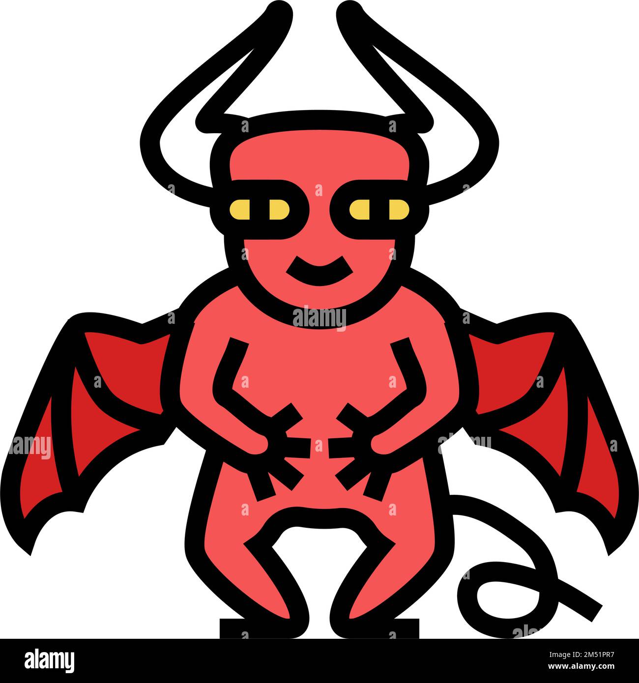 devil monster alien color icon vector illustration Stock Vector Image ...