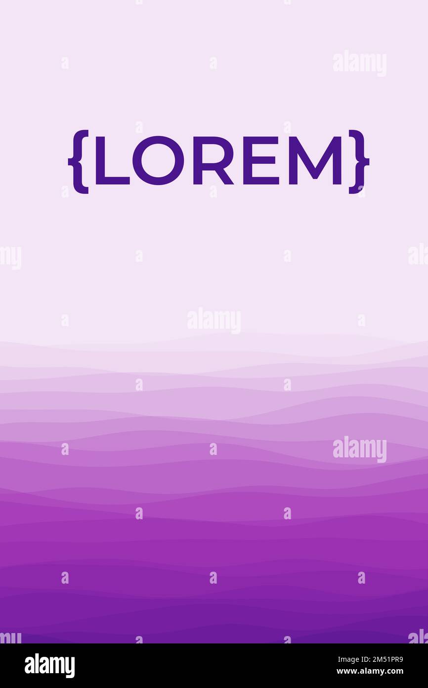 Cover page template. Page template with soft curves in purple colors ...