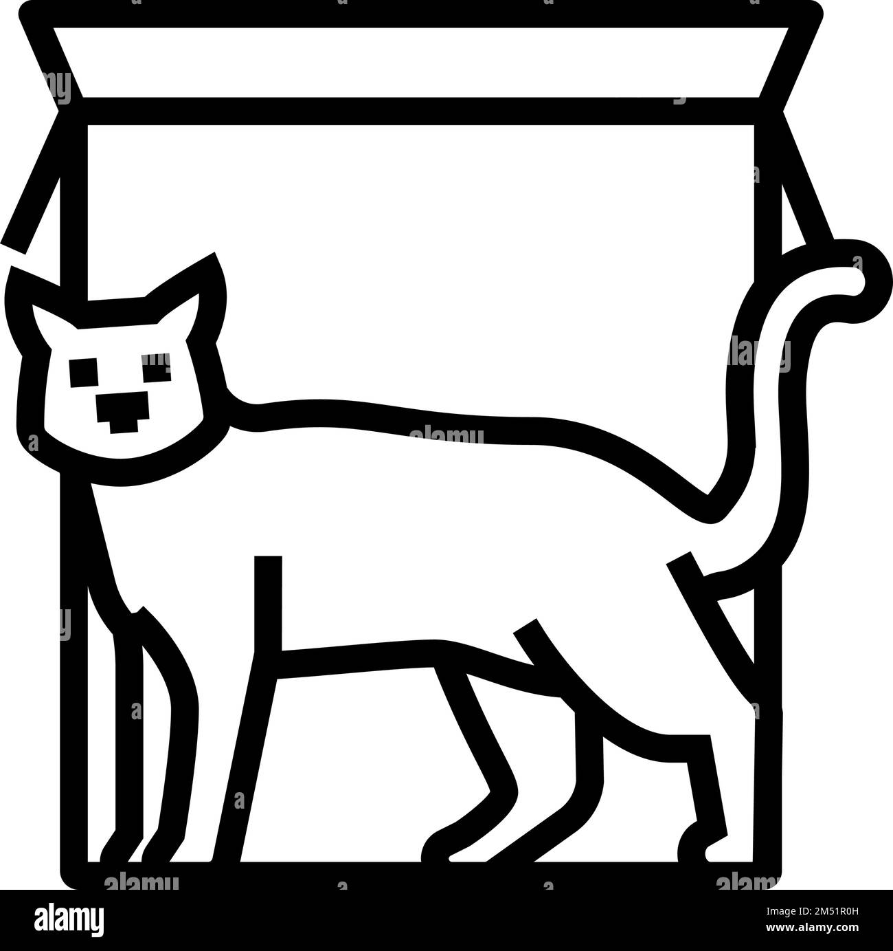 in front of preposition english line icon vector illustration Stock ...