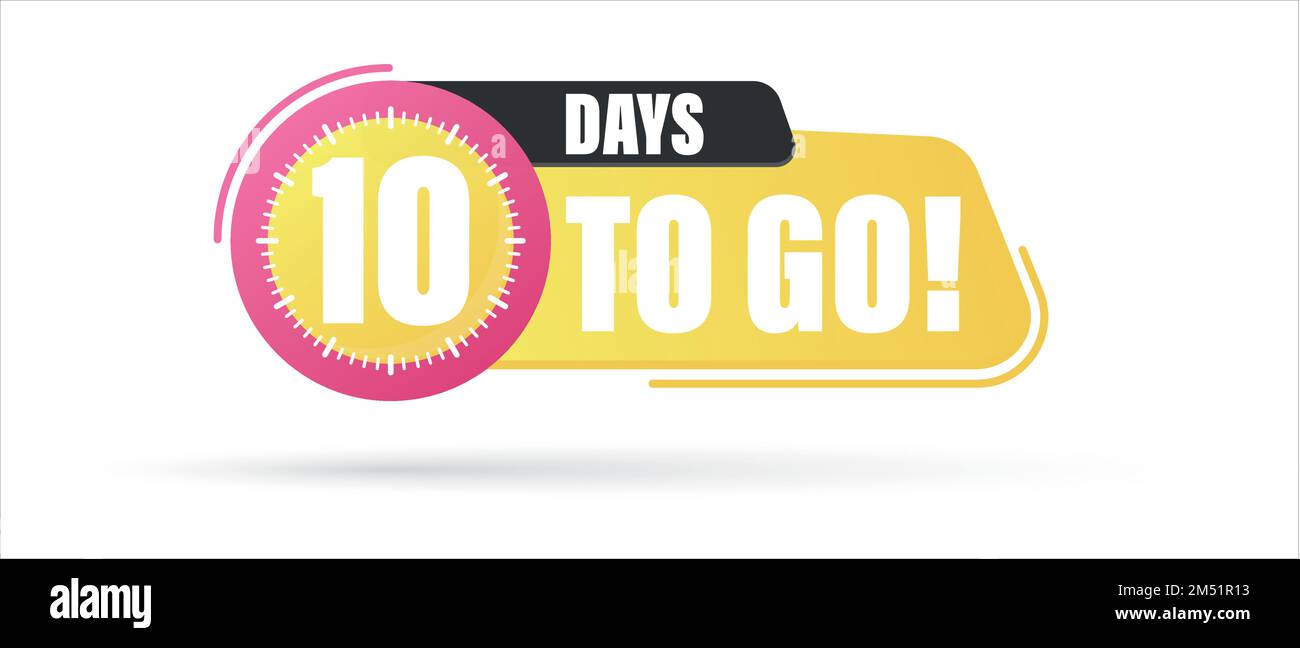 Number 10 of days left to go. Badge with, sale, landing page, banner ...