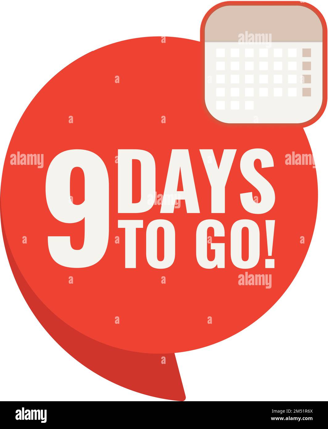 Number 9 of days left to go. Badge with, sale, landing page, banner ...