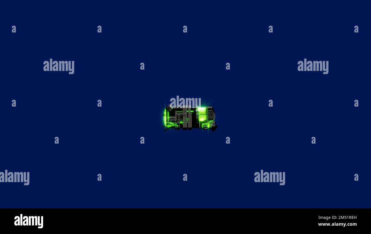 minus (dash) - dark rough metal scrap alphabet with lighting green ...