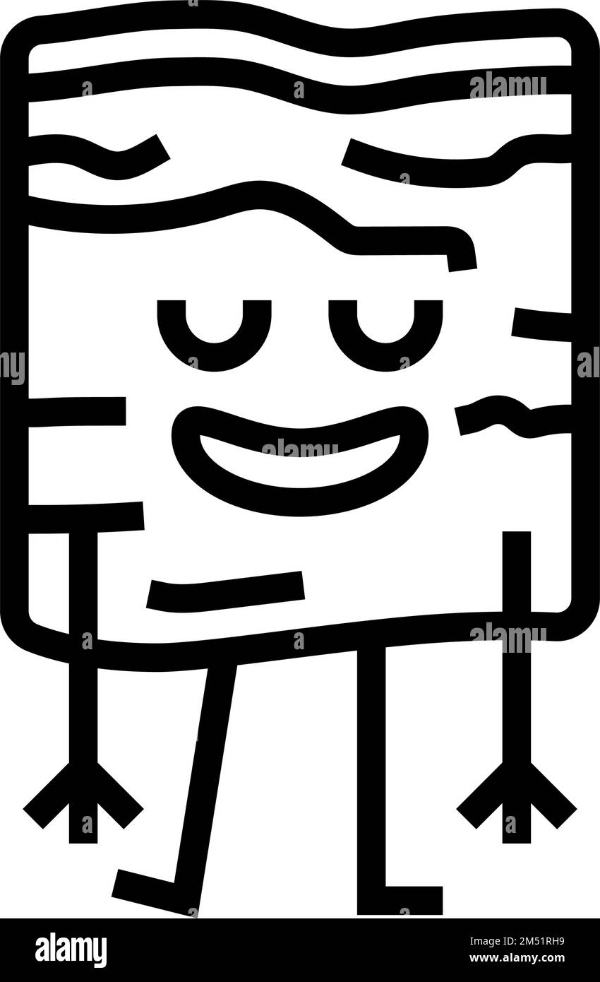lard meat character line icon vector illustration Stock Vector Image ...
