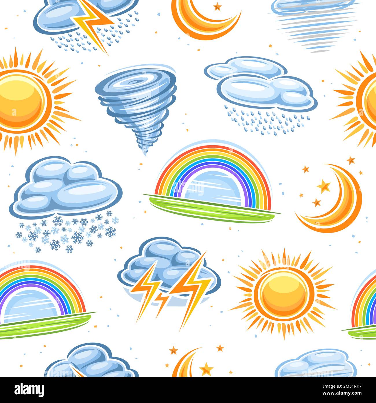 Vector Weather Symbols seamless pattern, repeat background with ...