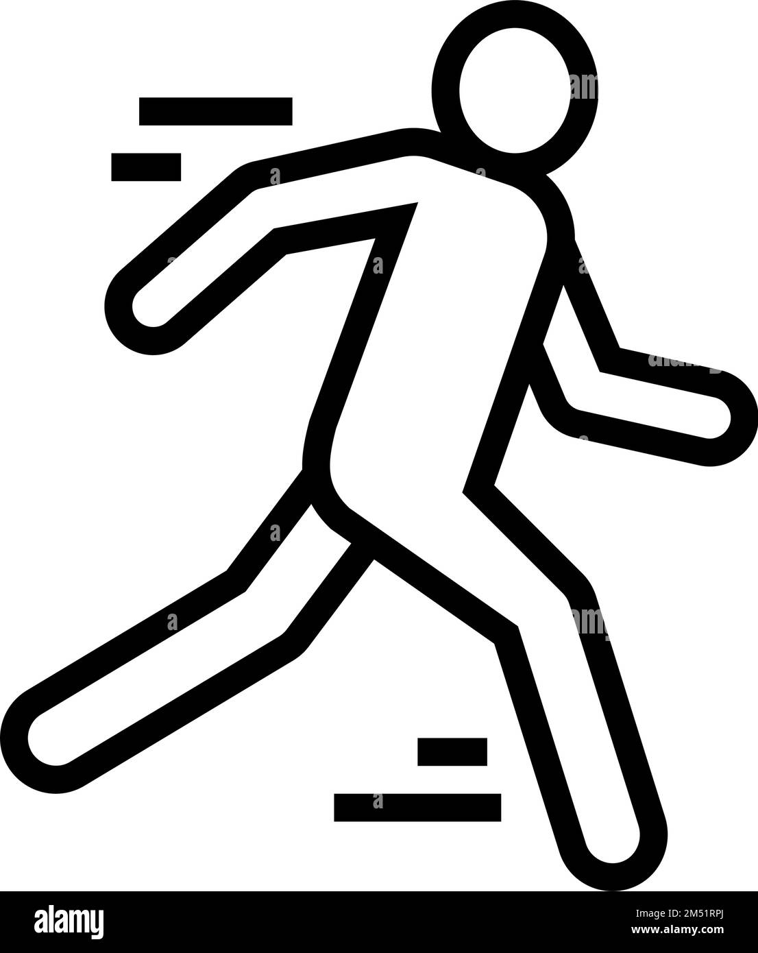 run man silhouette line icon vector illustration Stock Vector Image ...