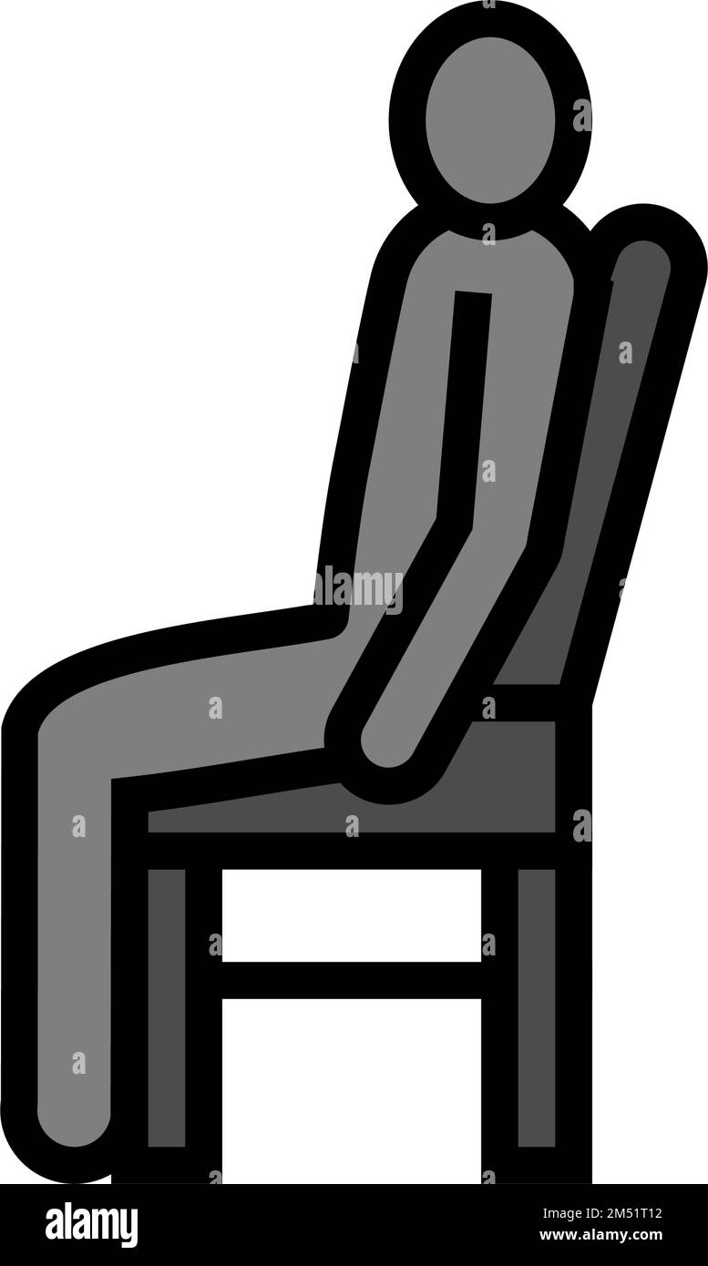 sit man silhouette color icon vector illustration Stock Vector Image ...