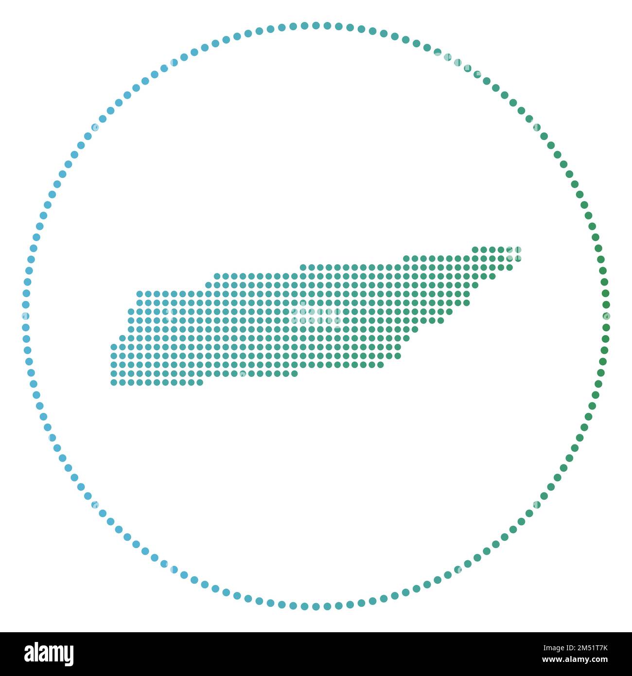 Tennessee digital badge. Dotted style map of Tennessee in circle. Tech ...