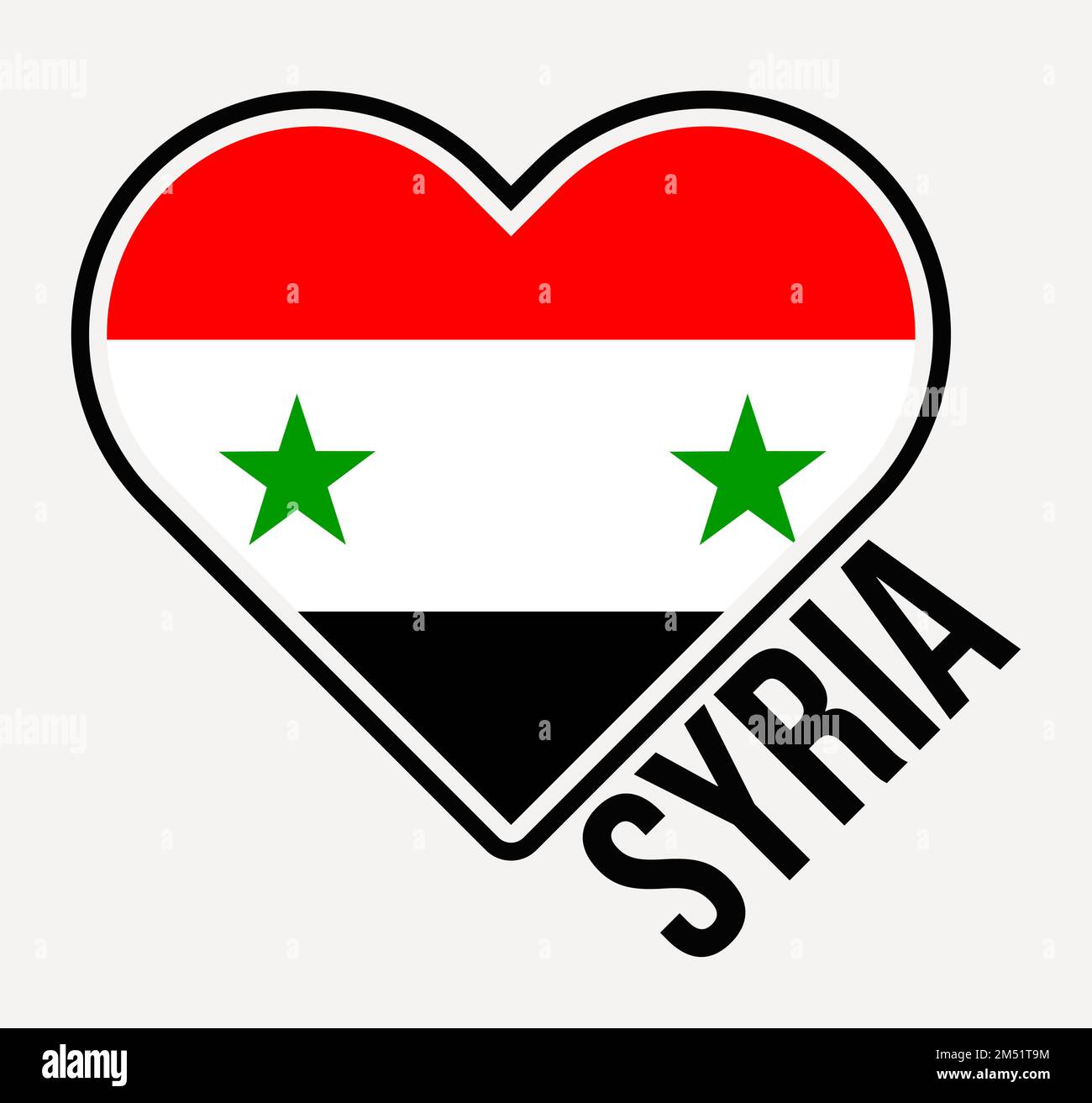 Syria heart flag badge. Made with Love from Syria logo. Flag of the ...