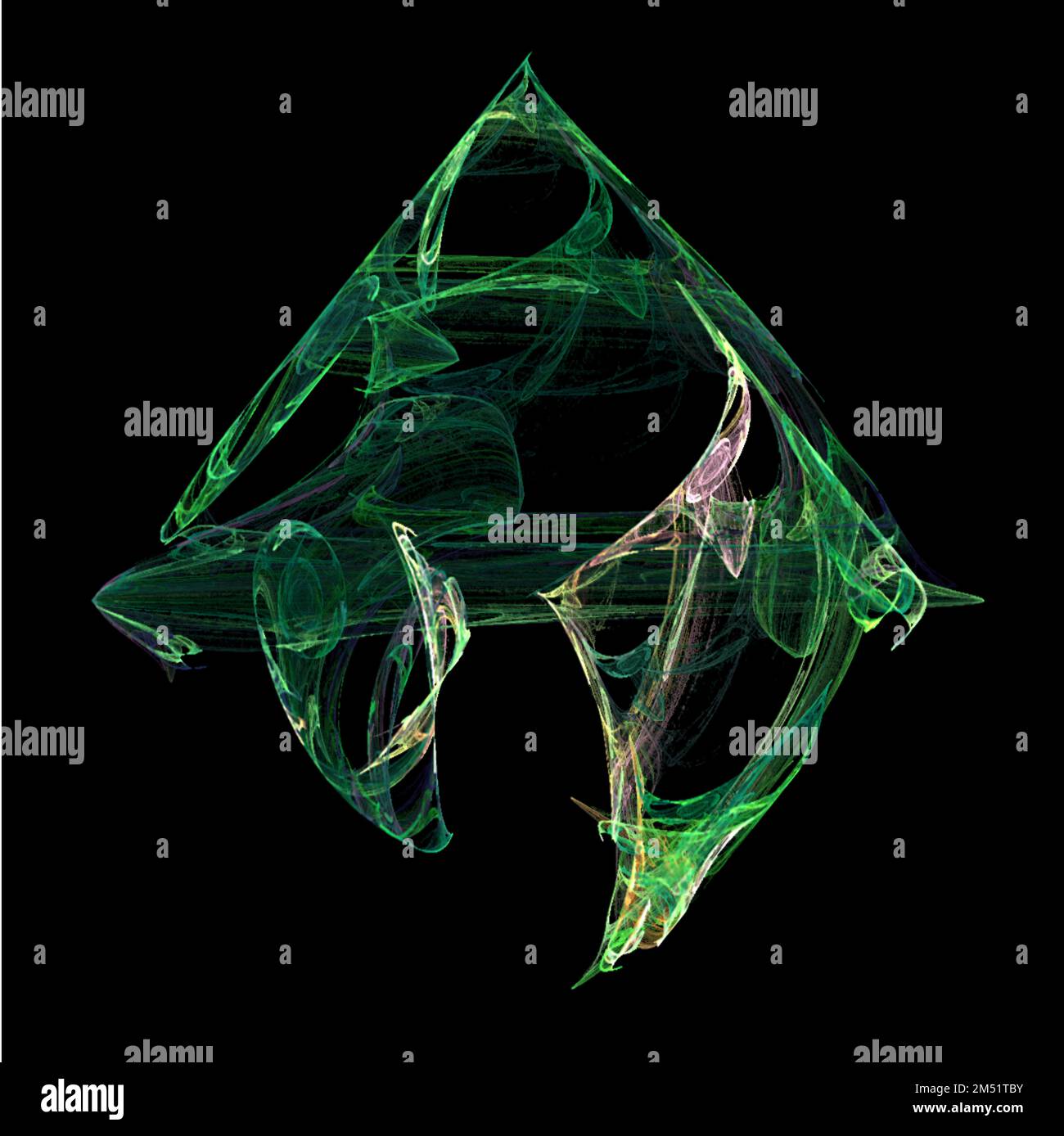 bright green abstract pattern on black, color digital graphics ...