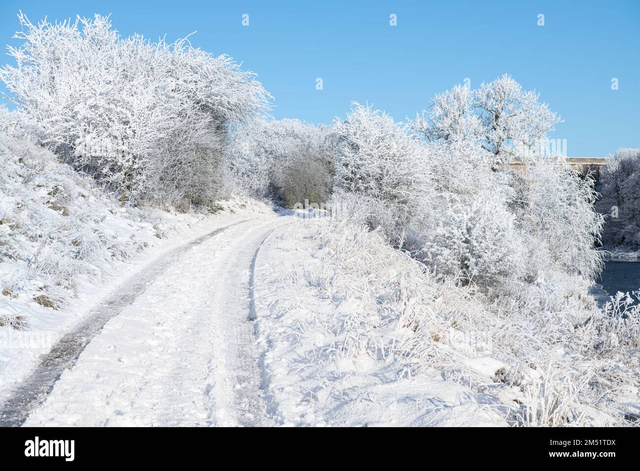 Snow covered in public footpath in the Scottish Borders Stock Photo - Alamy