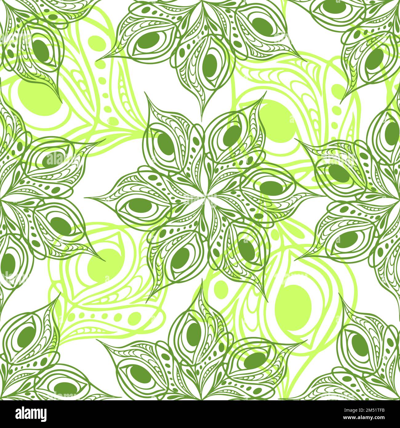 seamless pattern of abstract olive green graphic elements on white ...