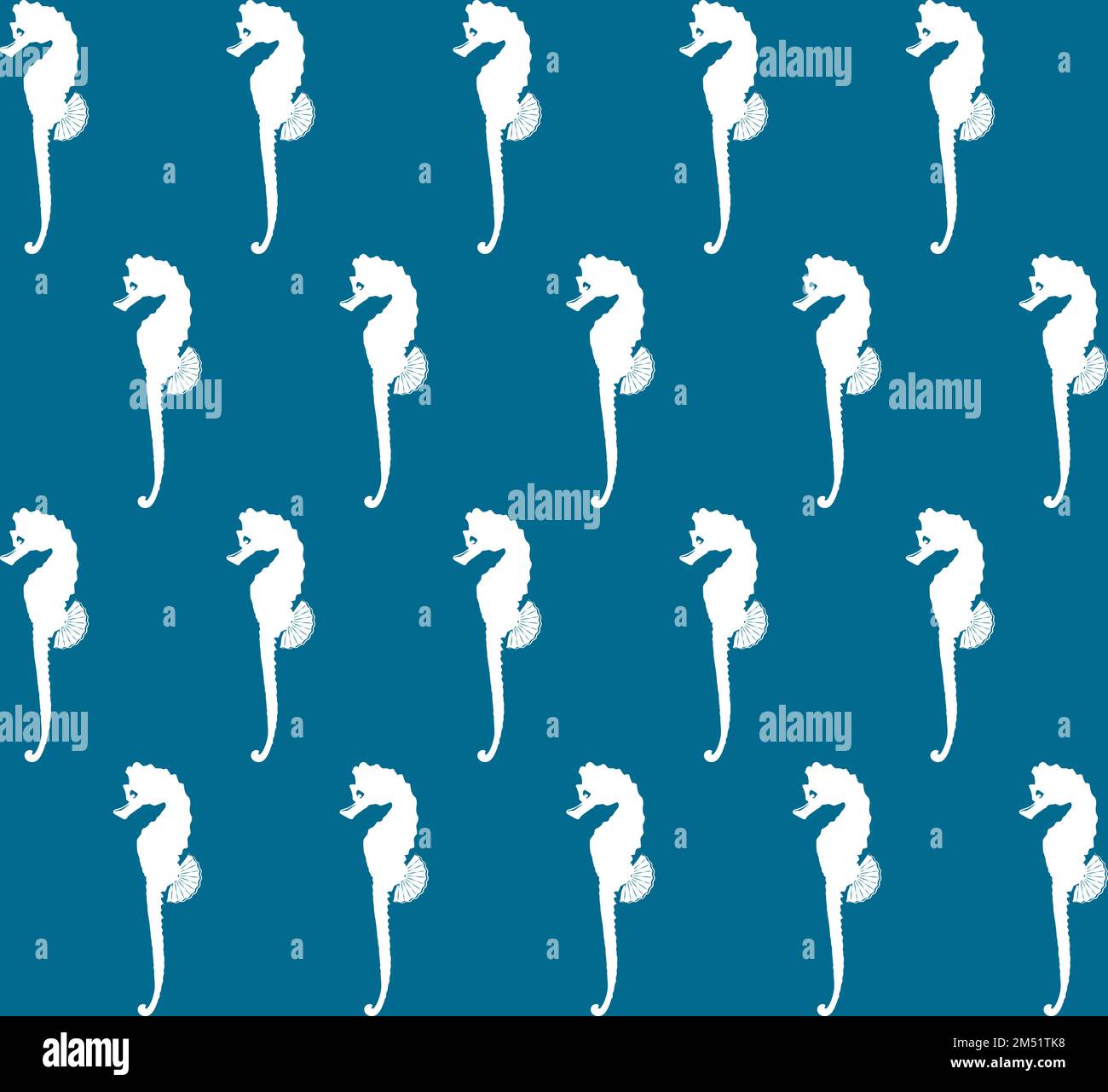 Seahorse logo seamless pattern background. Flat design vector ...