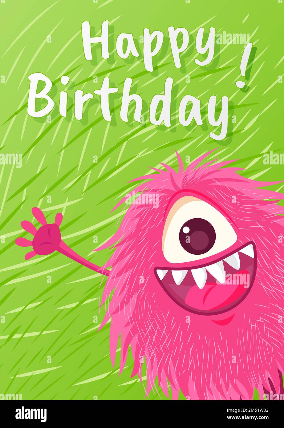 Cute birthday monster hi-res stock photography and images - Alamy