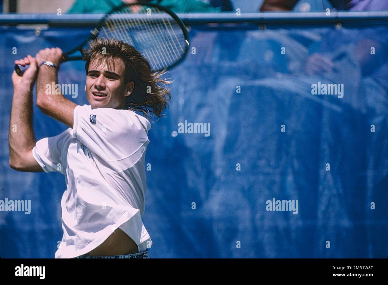 Andre Agassi (USA) competing at the 1988 US Open Tennis Stock Photo - Alamy