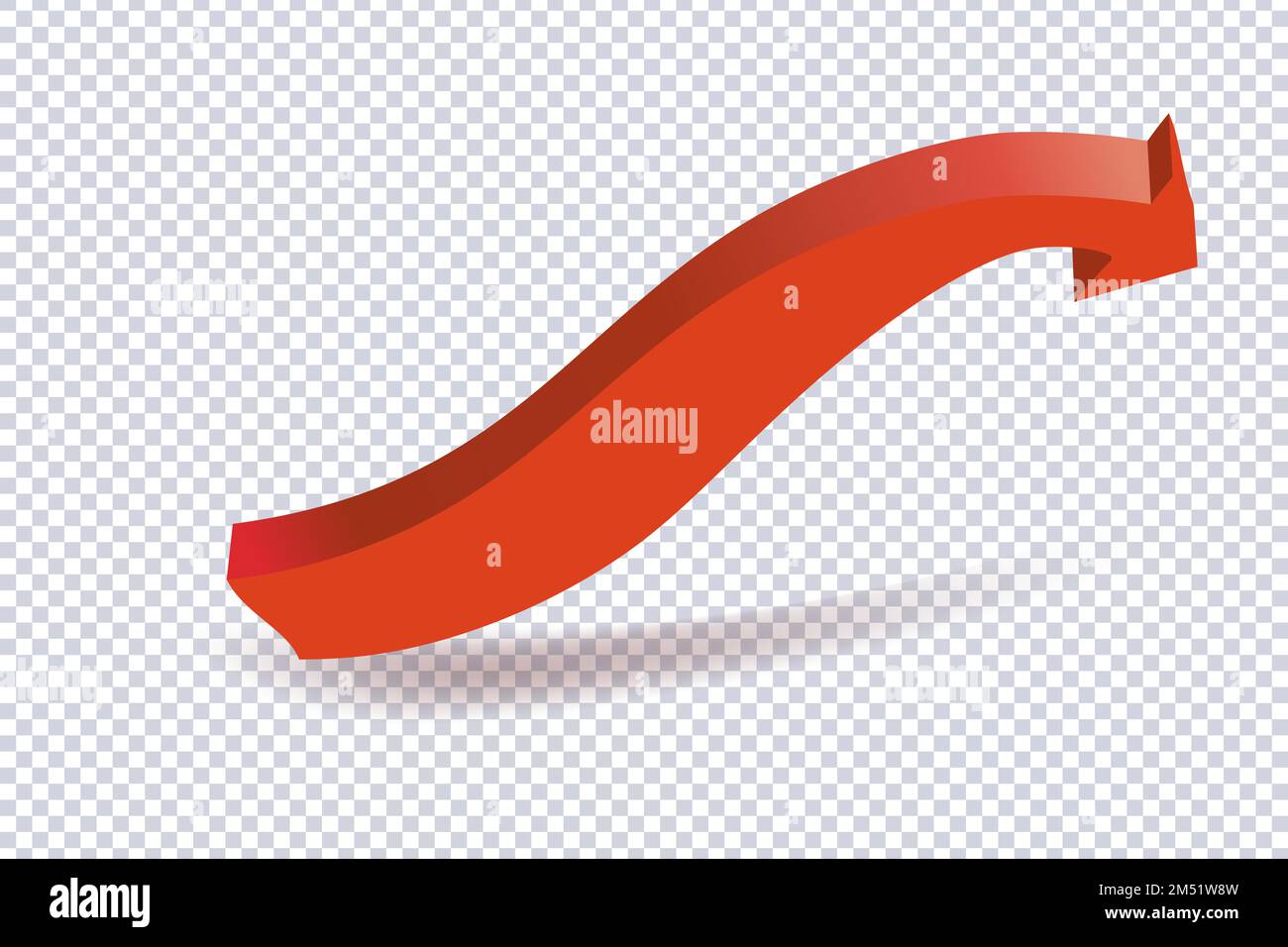 Abstract Curved Red Arrow. Market movements creative concept charts ...