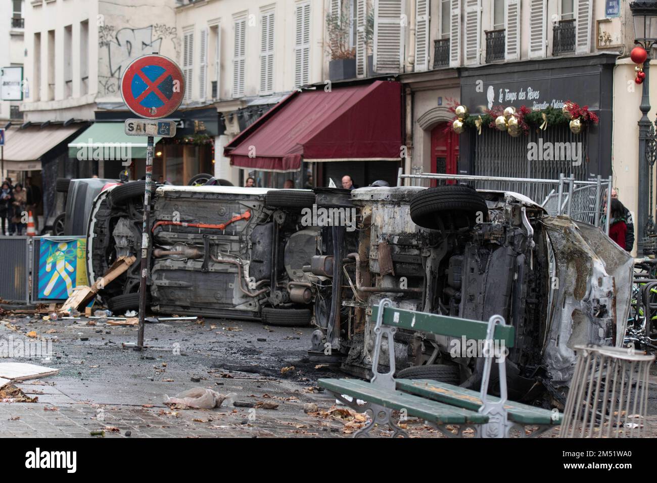 Paris, France. 24th Dec 2022. rrests, during the tribute rally on Place de la Republique in ...