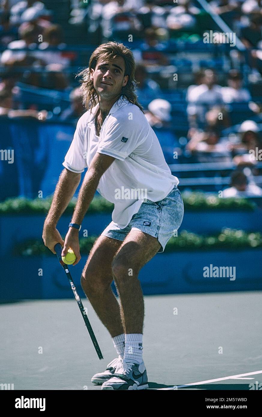 Andre Agassi (USA) competing at the 1988 US Open Tennis Stock Photo - Alamy