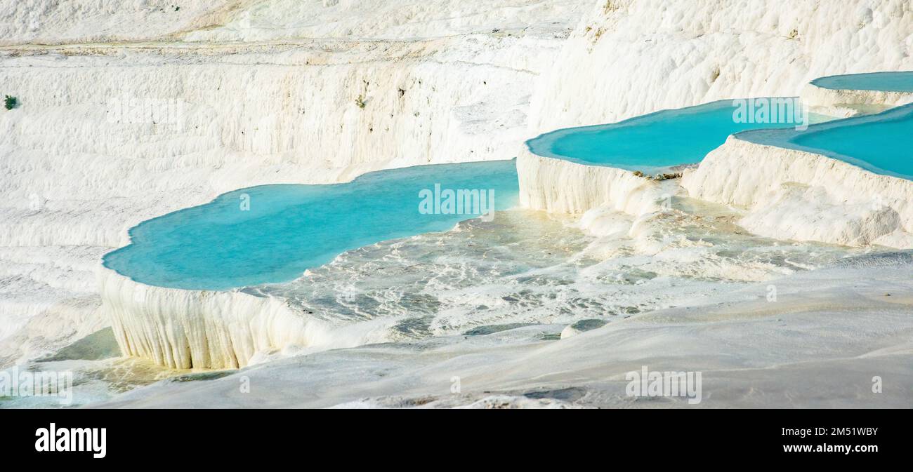 Pamukkale, natural pool with blue water, Turkey tourist attraction ...