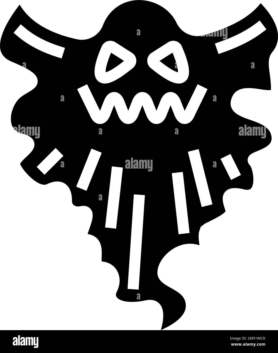 Scary ghost glyph icon Stock Vector Images - Alamy