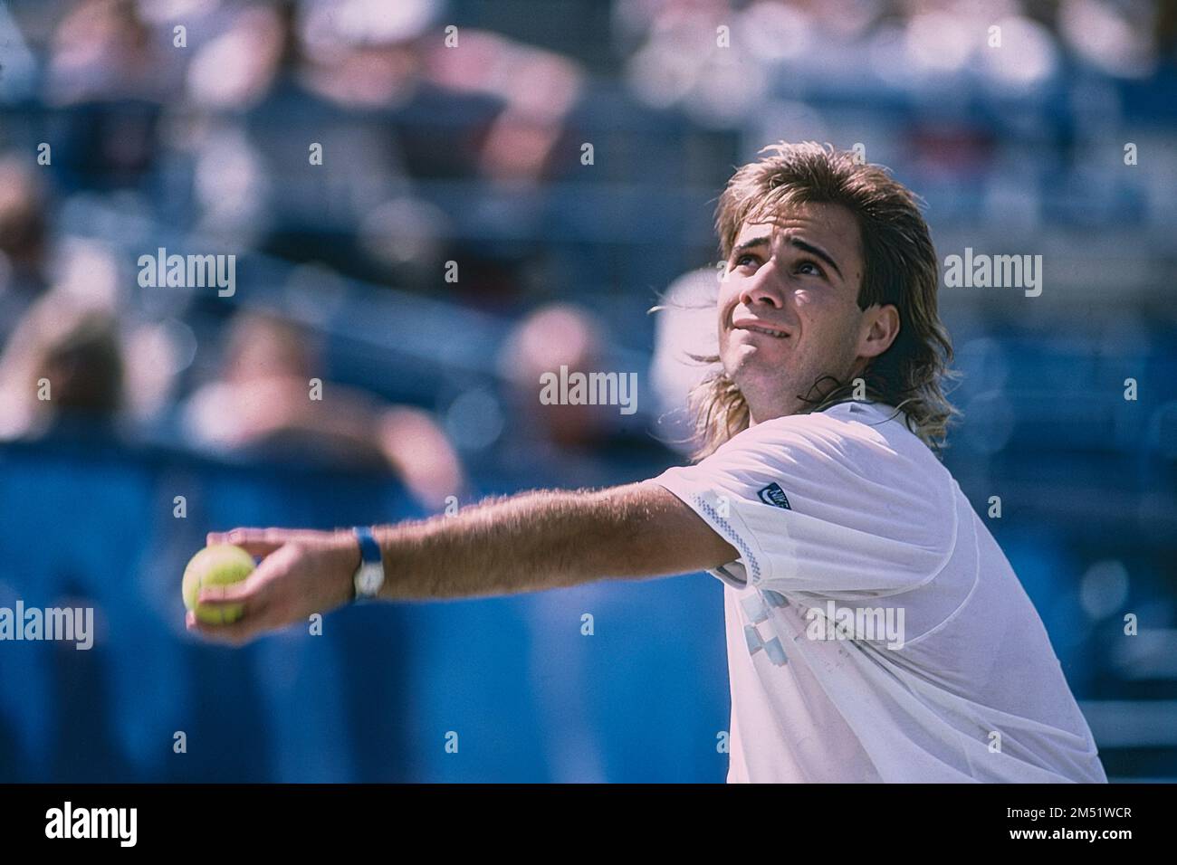 Andre Agassi (USA) competing at the 1988 US Open Tennis Stock Photo - Alamy