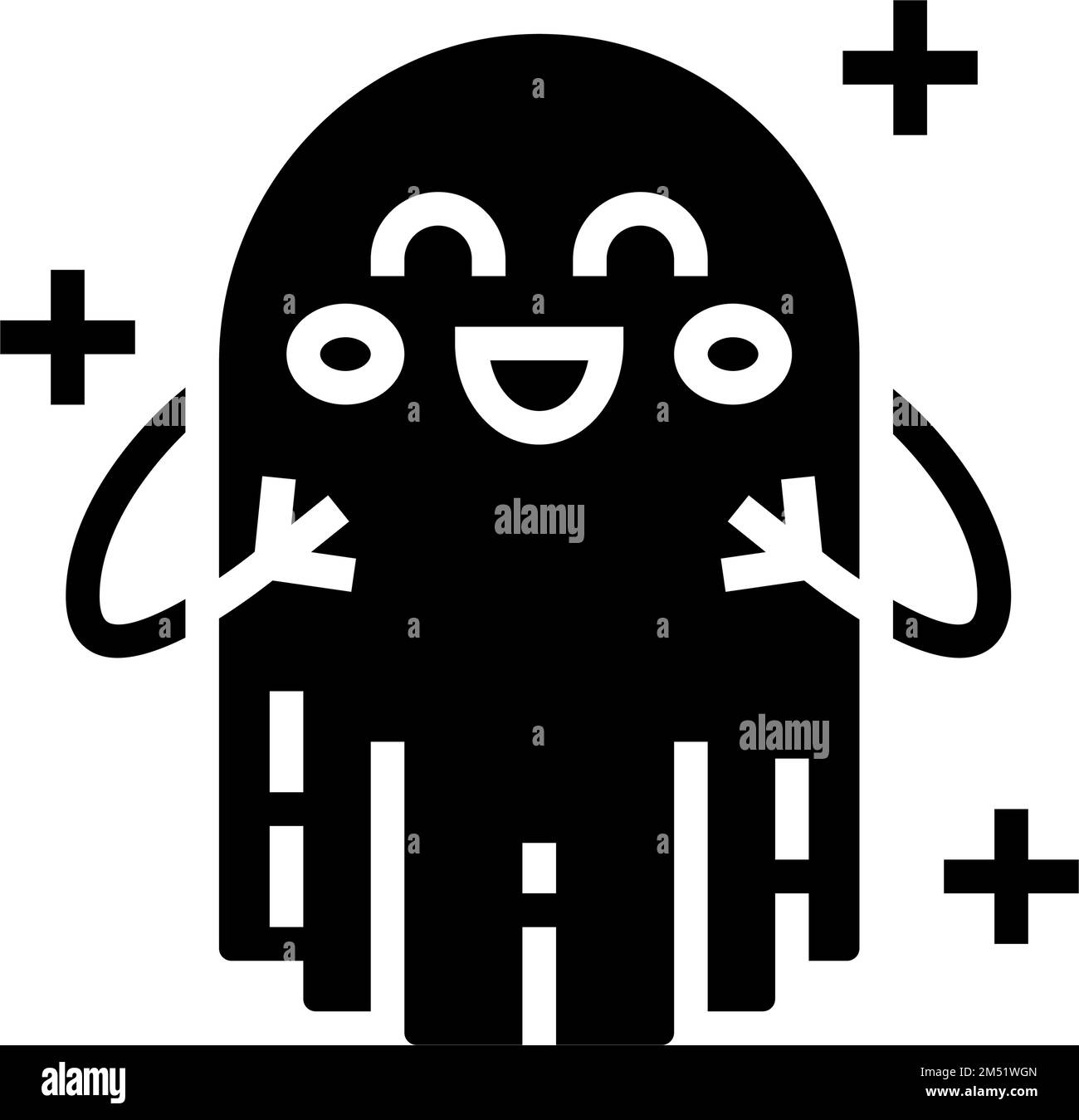 cute ghost glyph icon vector illustration Stock Vector Image & Art - Alamy