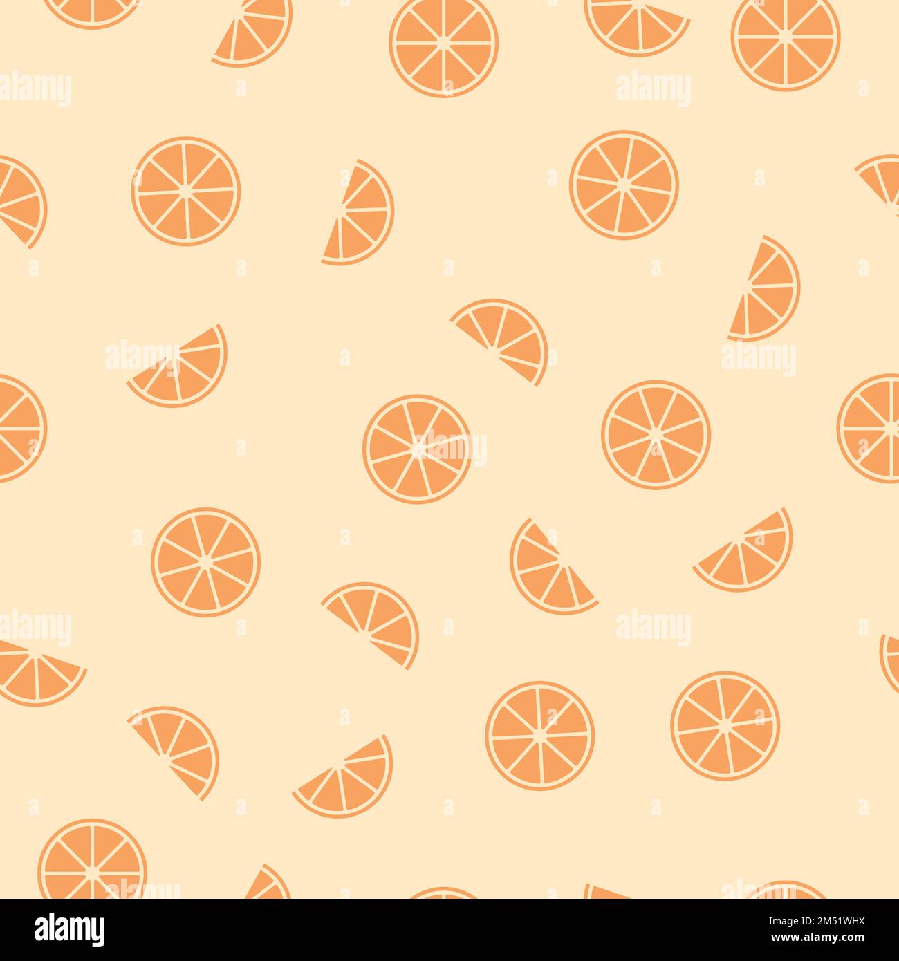 Orange fruit slice seamless pattern. Fresh orange fruit slices. Summer ...