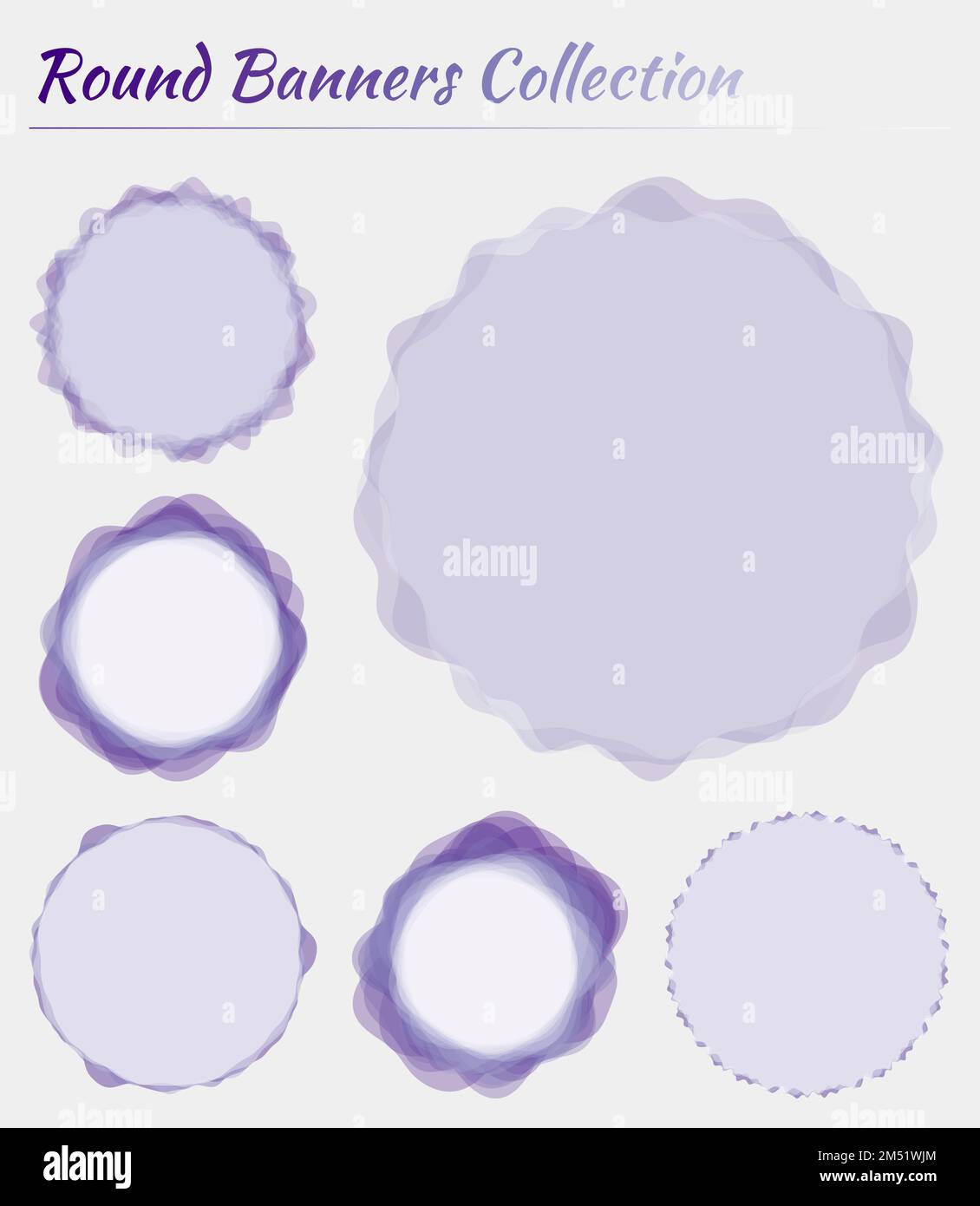 Collection of round shapes. Circular backgrounds in purple colors ...