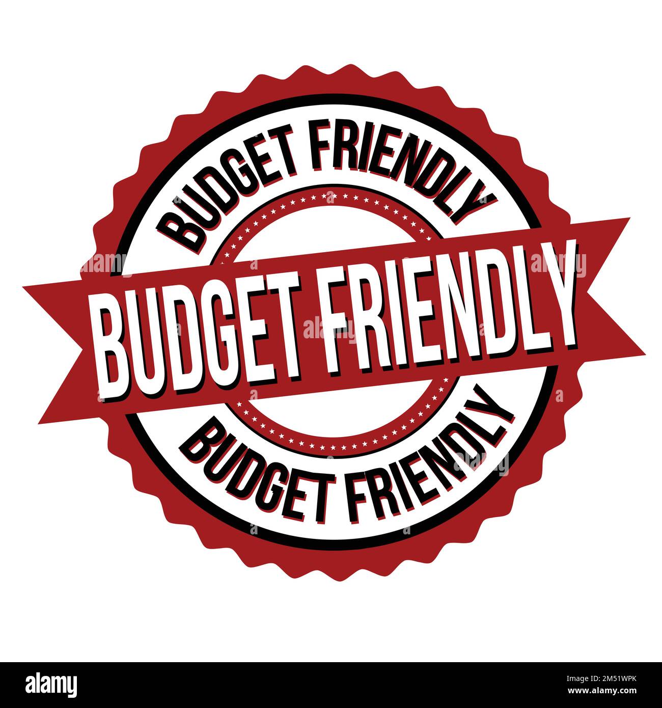 Budget friendly glabel or stamp on white background, vector ...