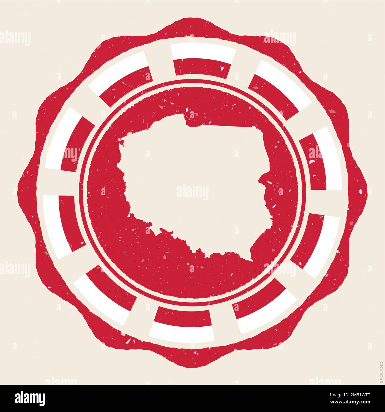 Poland vintage sign. Grunge round logo with map and flag of Poland ...