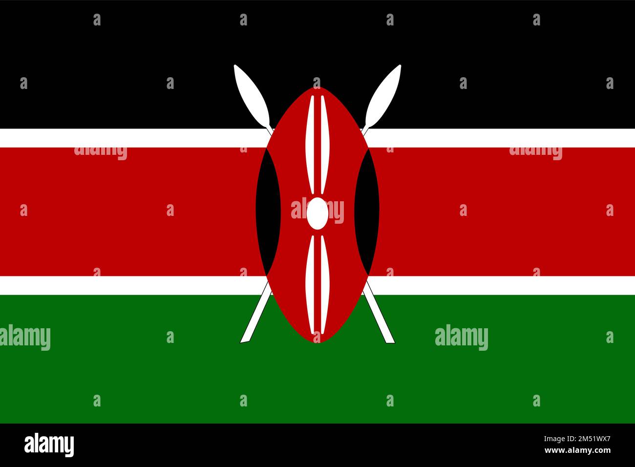 Kenya official flag, correct colors and proportions. National Kenyan ...