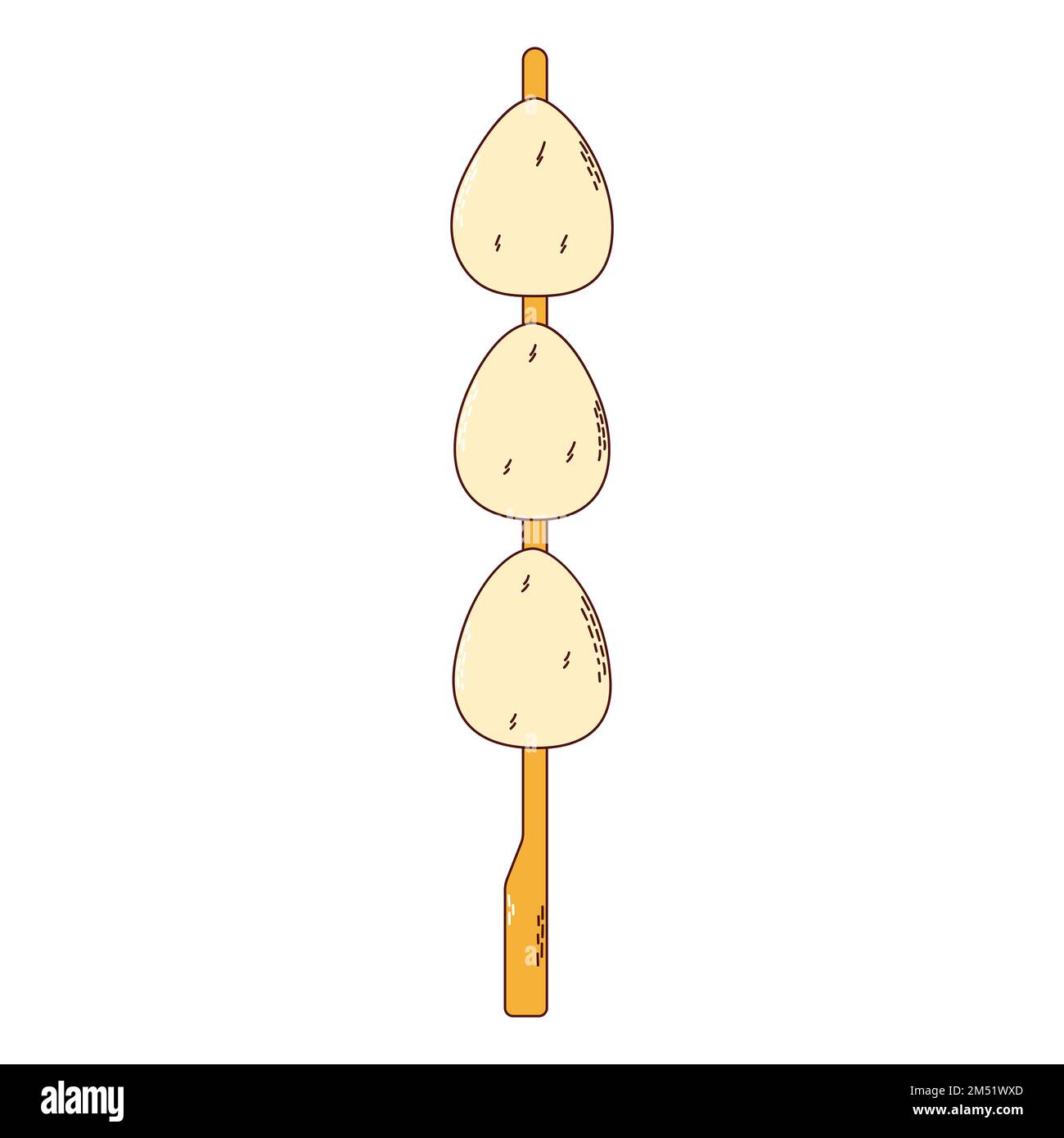 Traditional Japanese food. Asian yakitori skewers with eggs. Vector ...