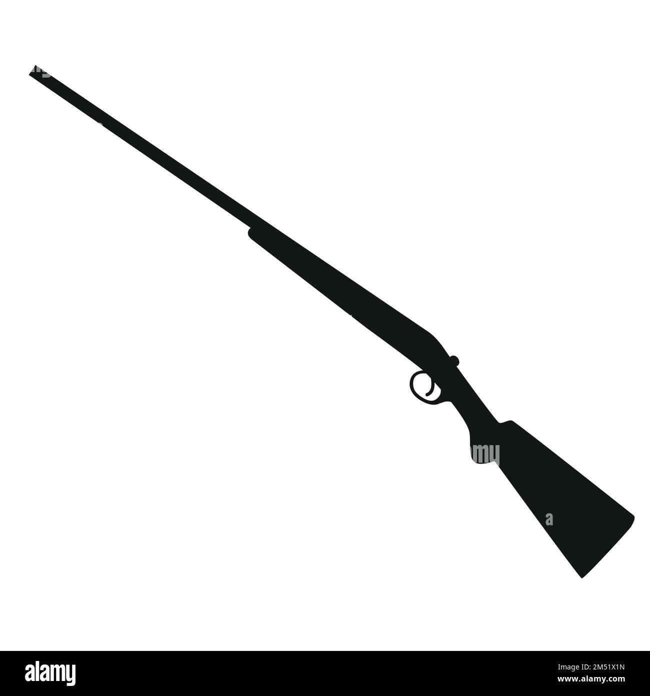 Gun Silhouette Vector Illustration Of Shotgun Rifle On A White Background Stock Vector Image