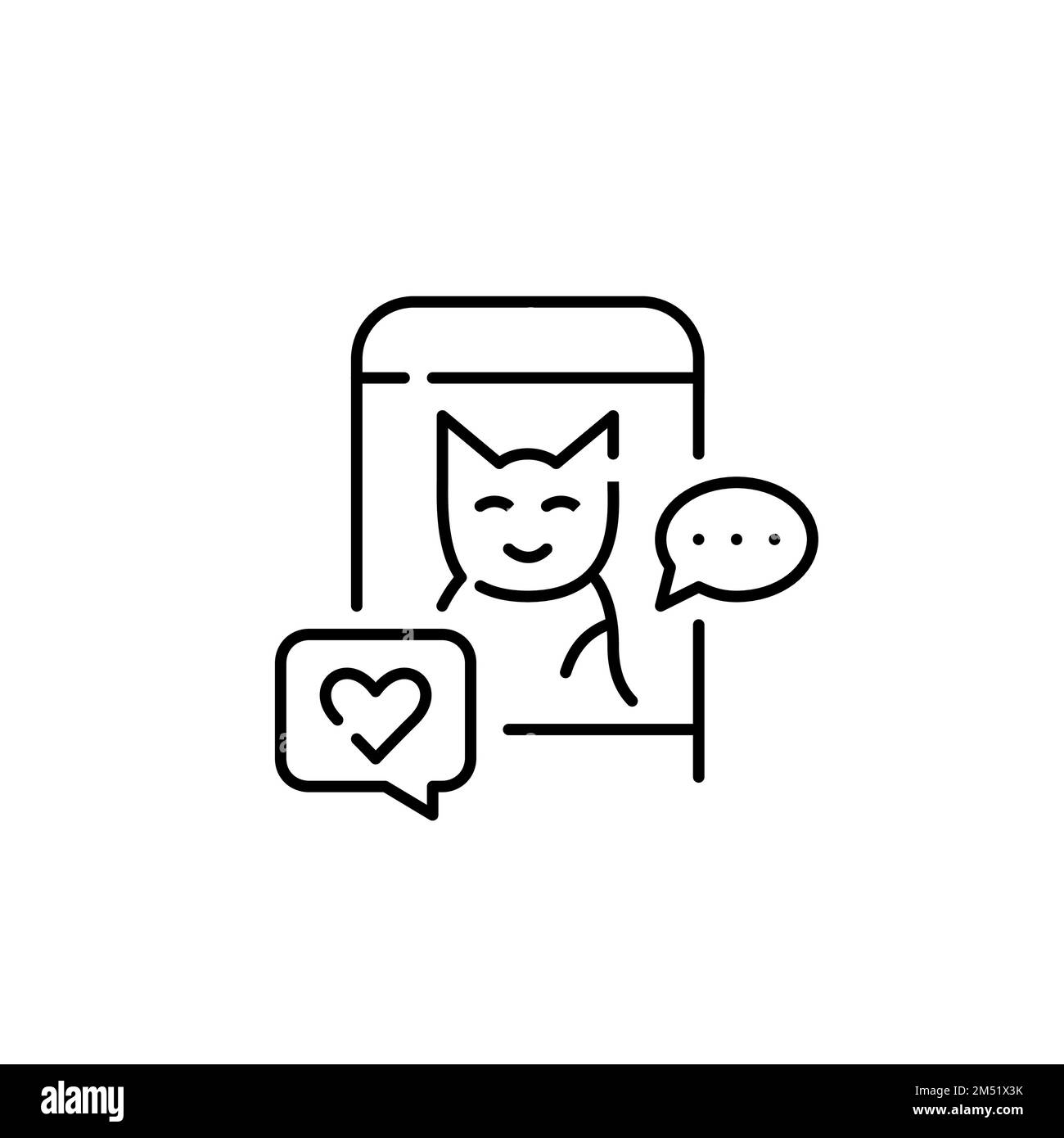 Cat on social media. Receiving likes and direct messages. Pixel perfect ...