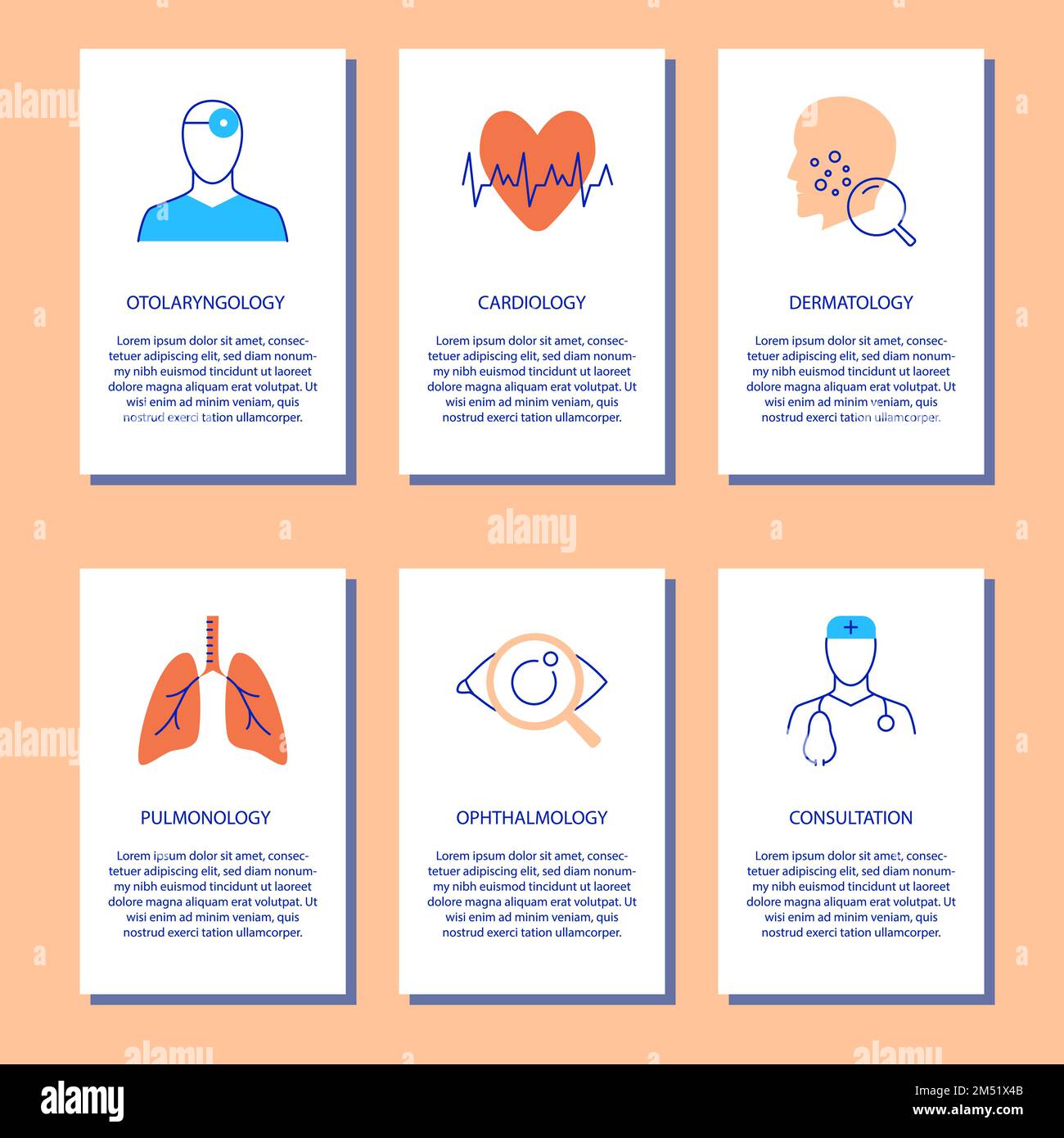 Medical specialty banner templates with place for text. Cardiology ...