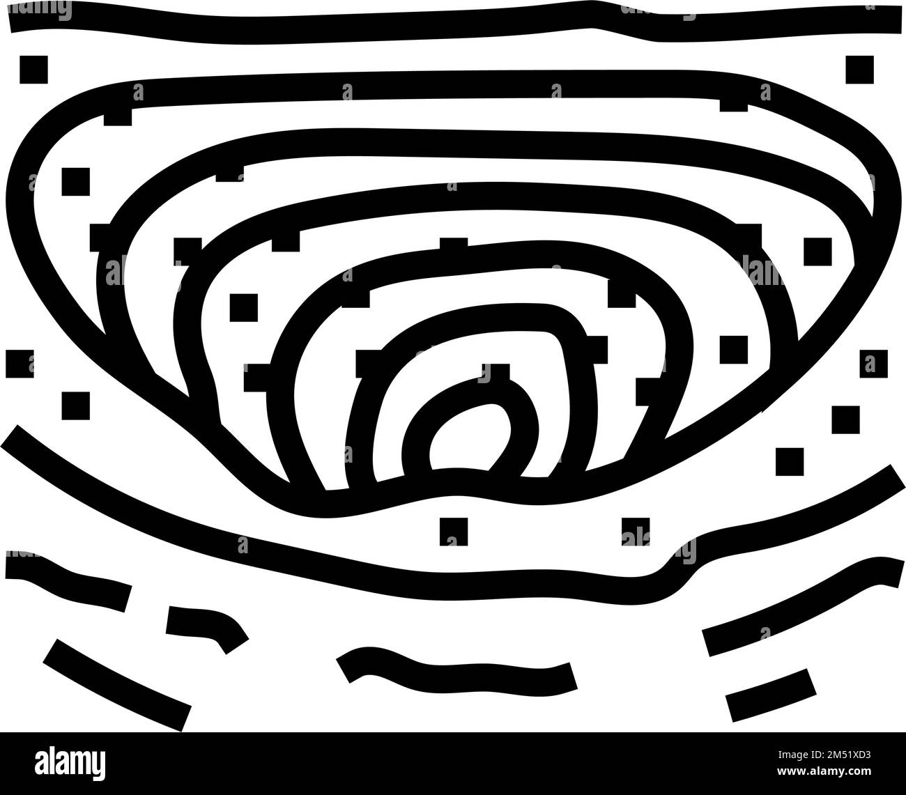 open pit mining copper production line icon vector illustration Stock ...