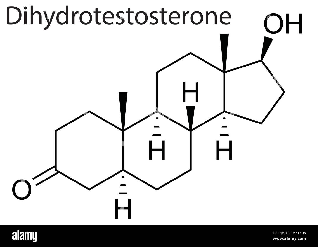 A vector of molecular structure of Dihydrotestosterone human steroid ...