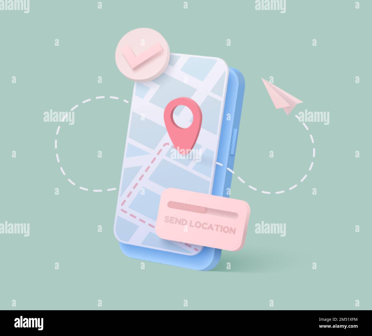 Location map in realistic style on green background. Realistic ...