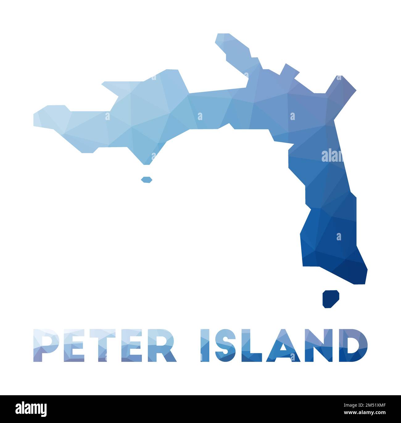 Low poly map of Peter Island. Peter Island polygonal map. Technology ...
