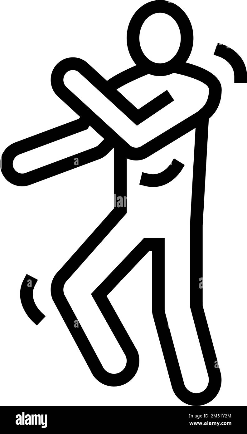 dance man silhouette line icon vector illustration Stock Vector Image ...
