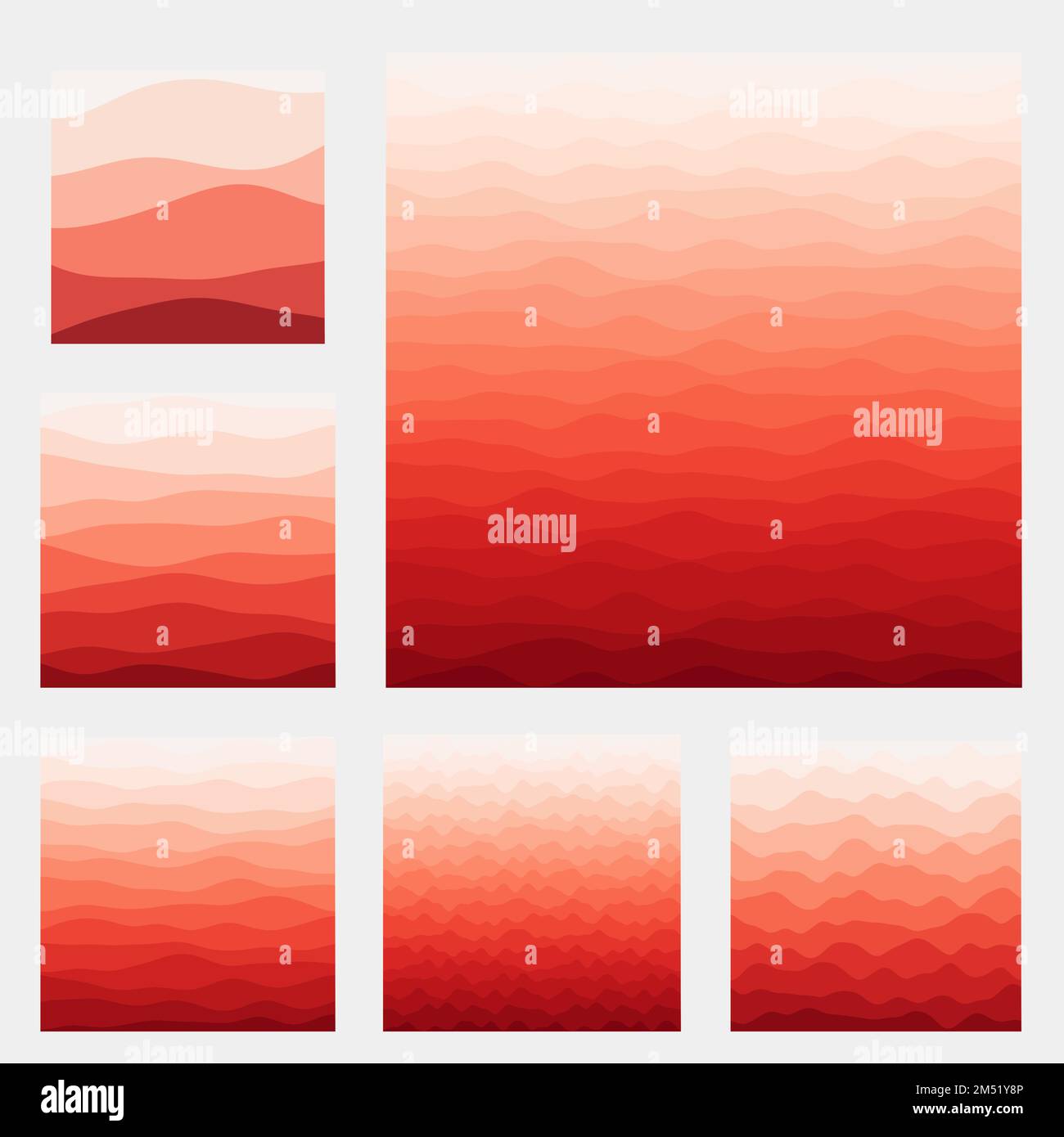 Abstract waves background collection. Curves in red colors. Powerful ...
