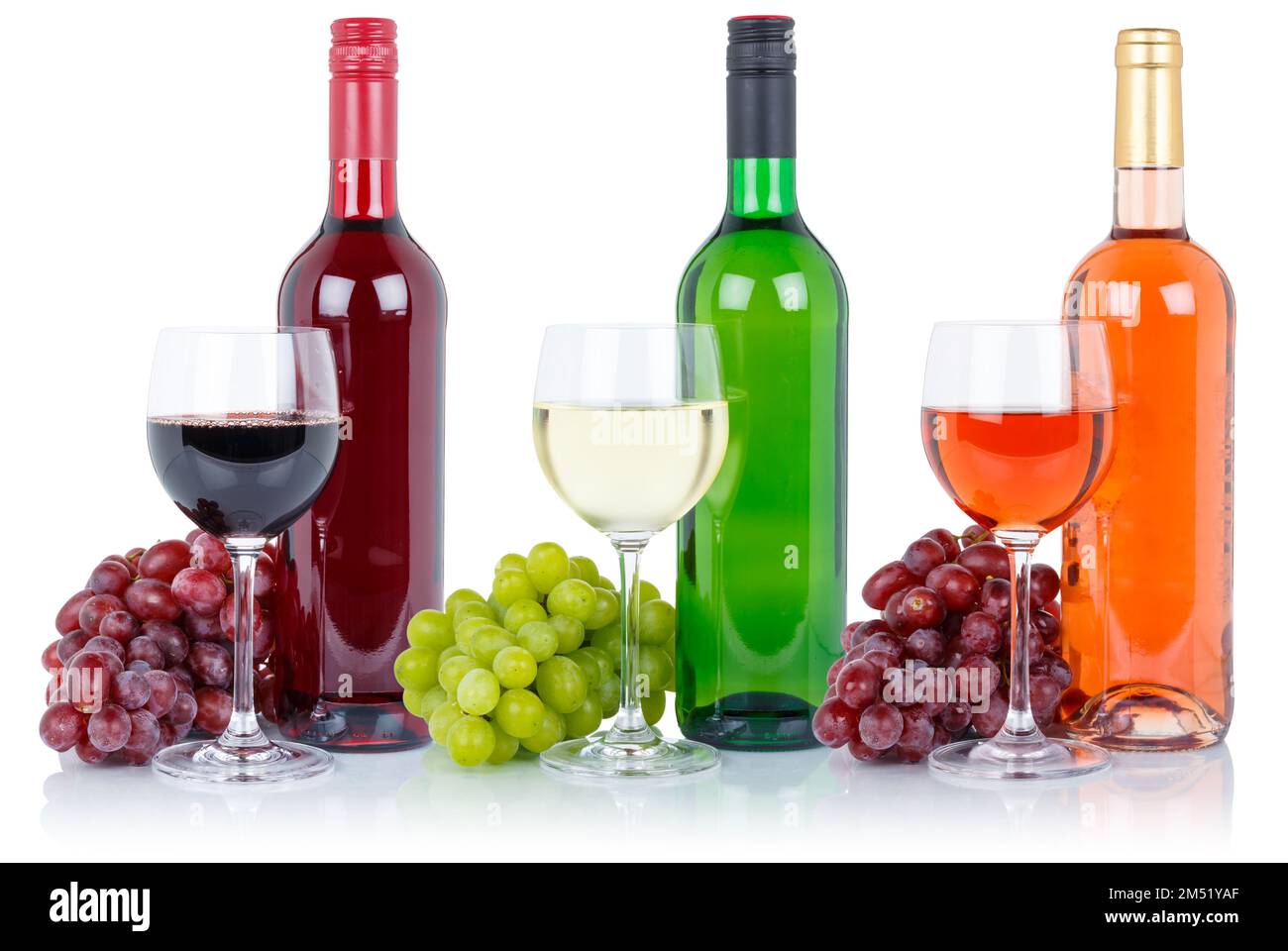 Wine wines collection bottle glass alcohol beverage grapes isolated on ...