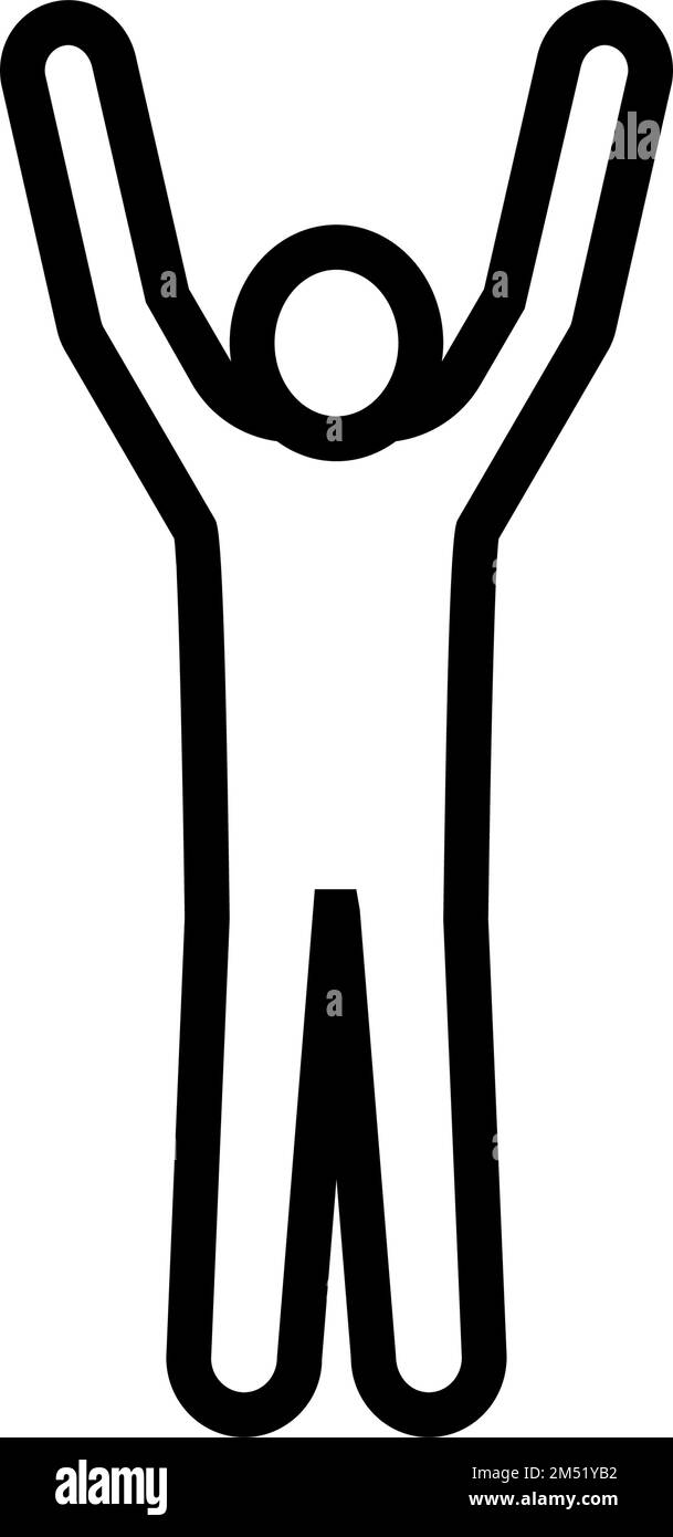 hand up man line icon vector illustration Stock Vector Image & Art - Alamy