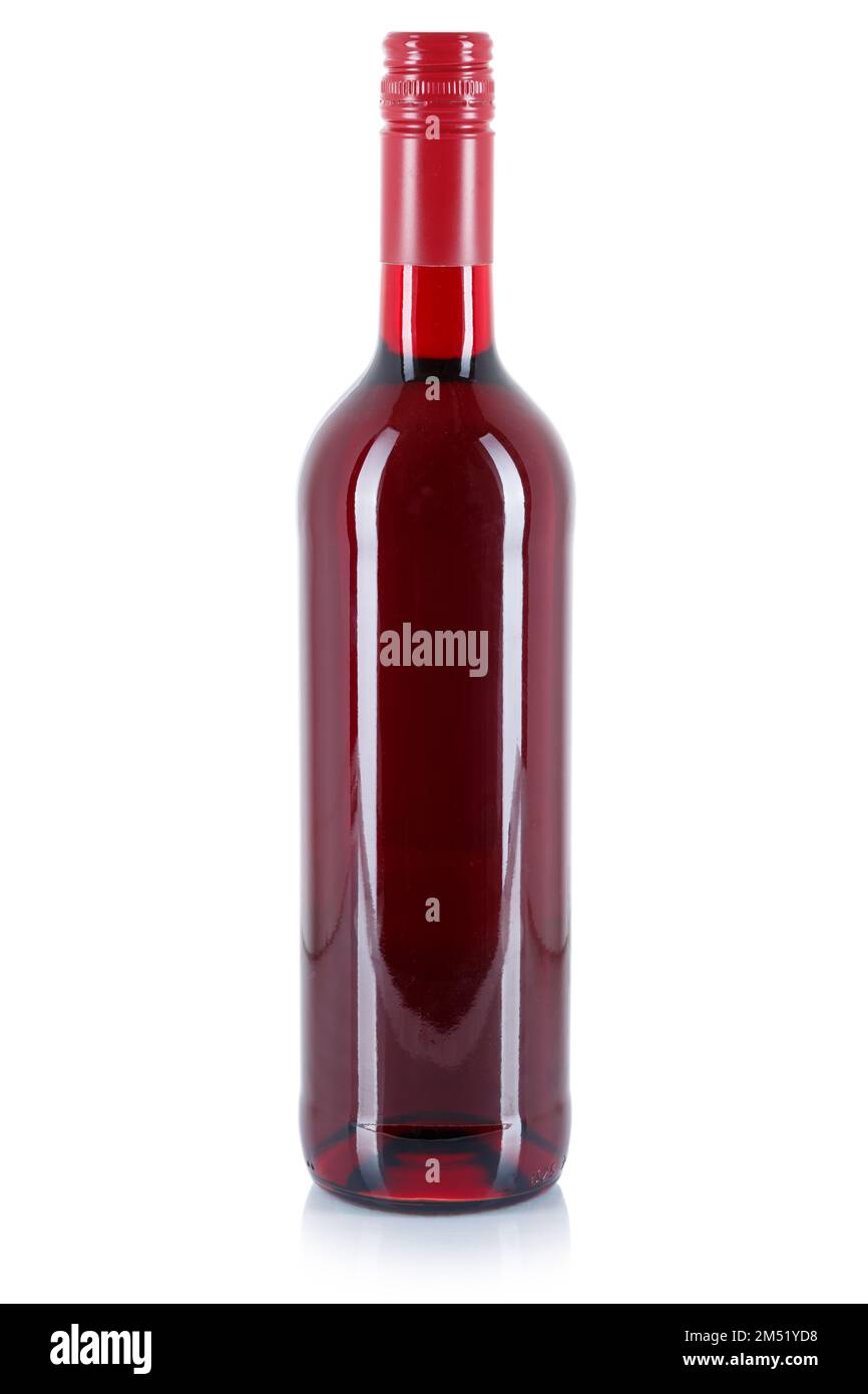 Wine bottle red alcohol drink isolated on a white background Stock ...