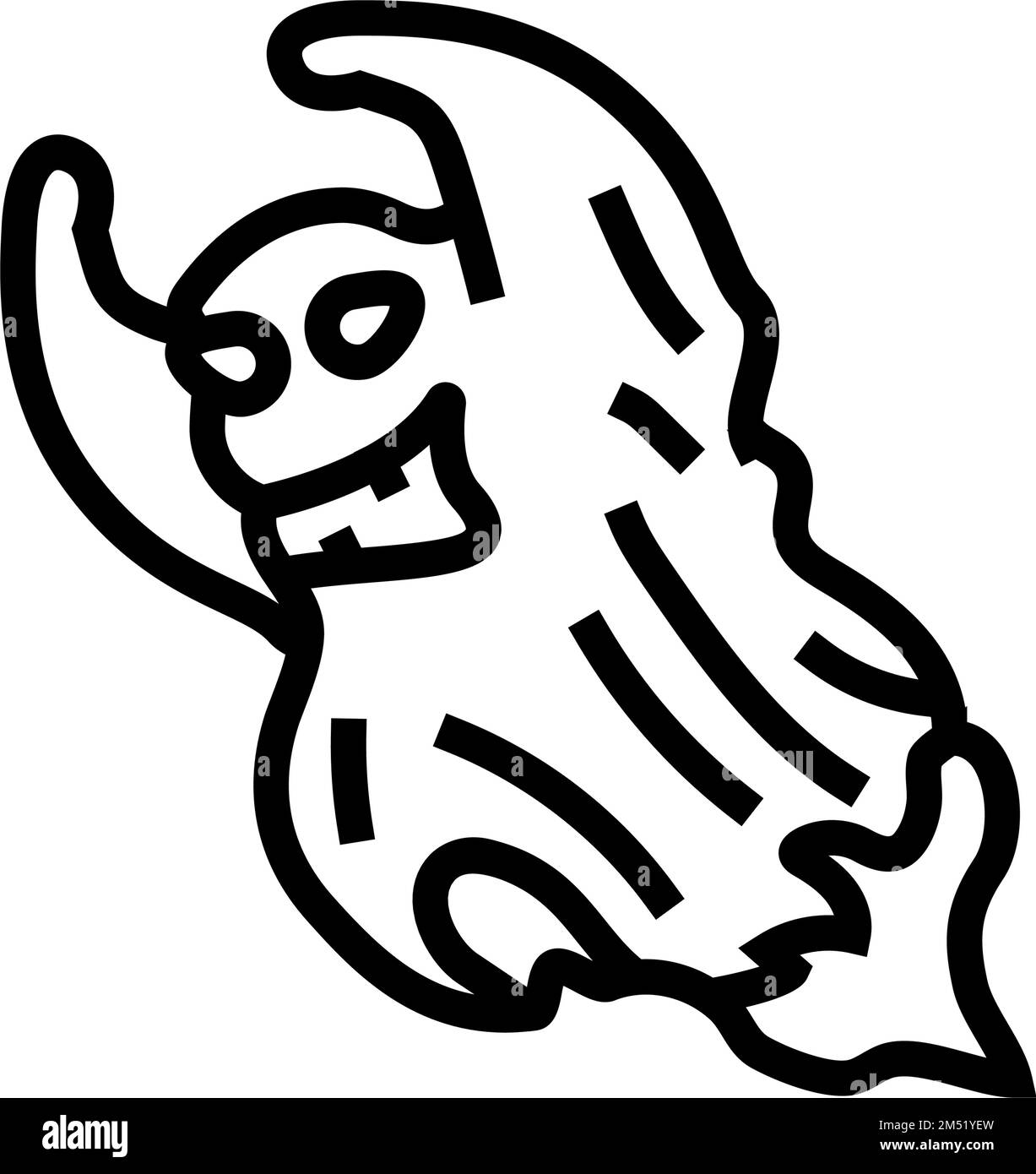 evil ghost line icon vector illustration Stock Vector Image & Art - Alamy