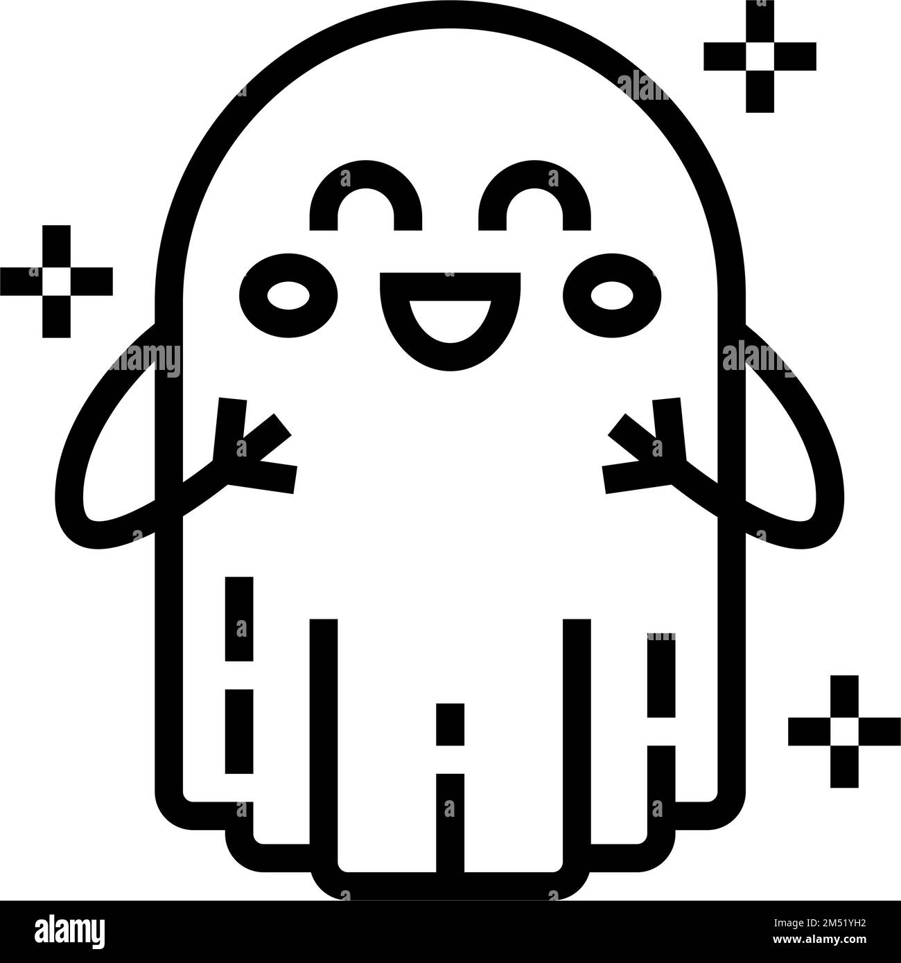 cute ghost line icon vector illustration Stock Vector Image & Art - Alamy
