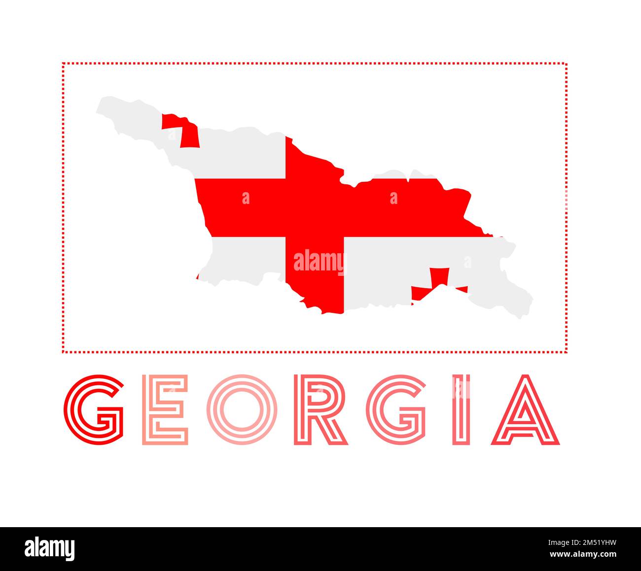 Georgia Logo. Map of Georgia with country name and flag. Elegant vector ...