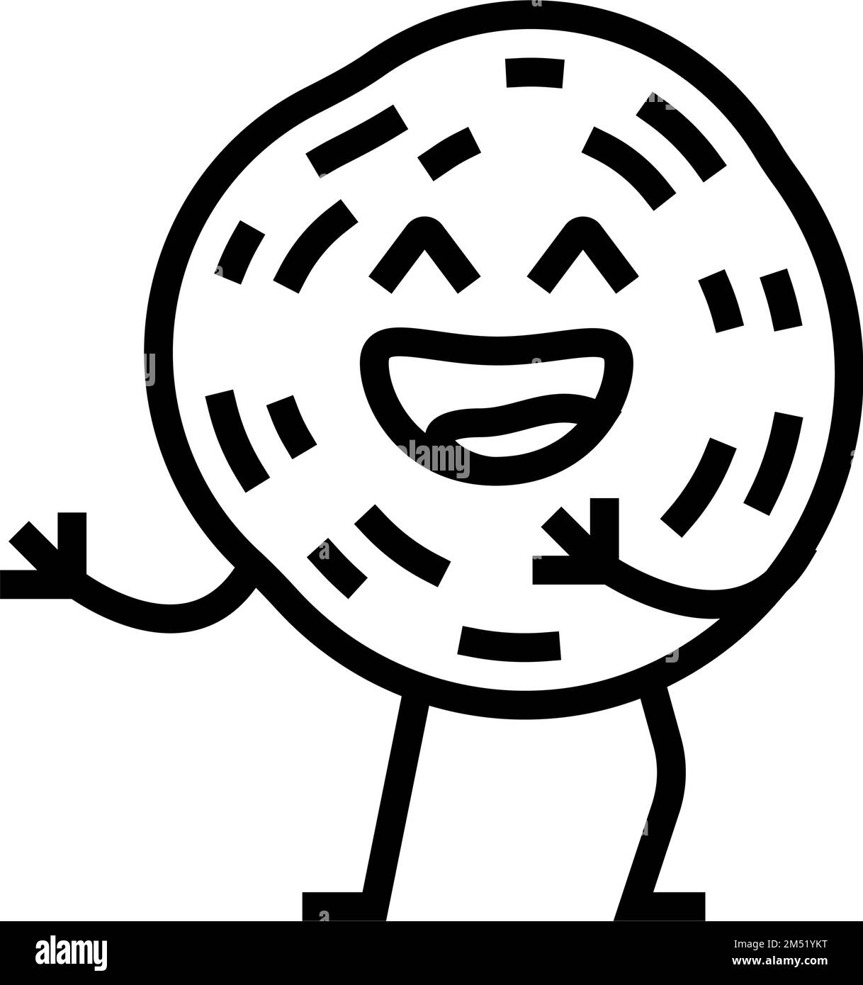 pepperoni meat character line icon vector illustration Stock Vector ...