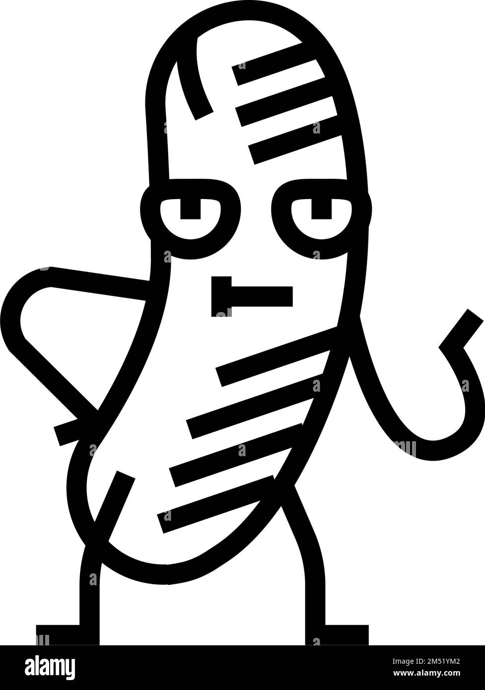 wurst meat character line icon vector illustration Stock Vector Image ...