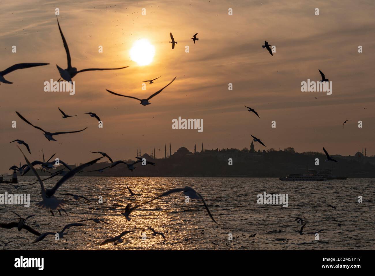 Historical Peninsula at sunset in Istanbul, Turkey Stock Photo - Alamy