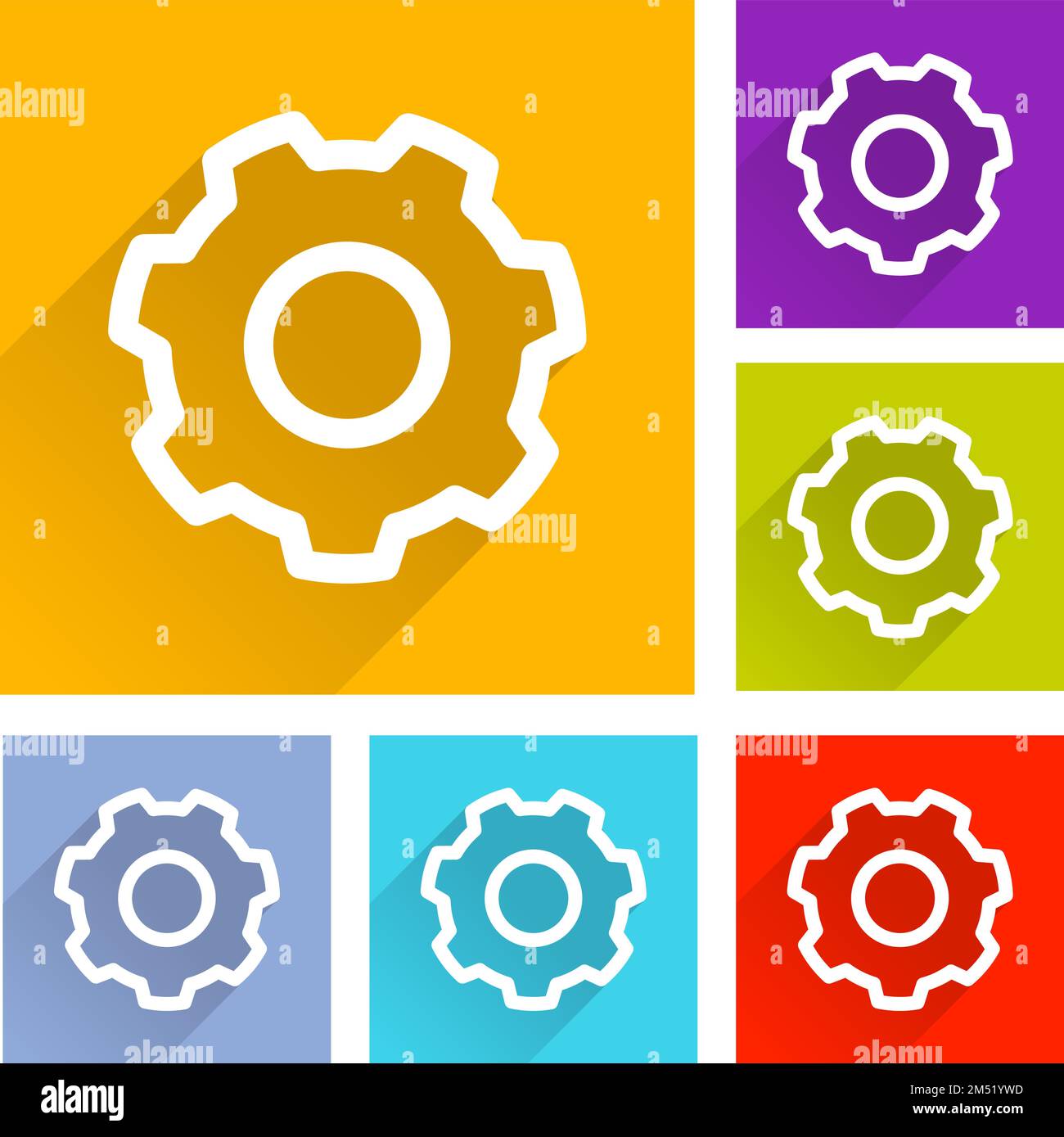 Illustration of gear or cogwheel colors icons Stock Vector Image & Art ...